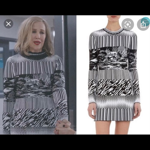 Balenciaga | Dresses | Balenciaga Black And White Pattern Dress | Poshmark